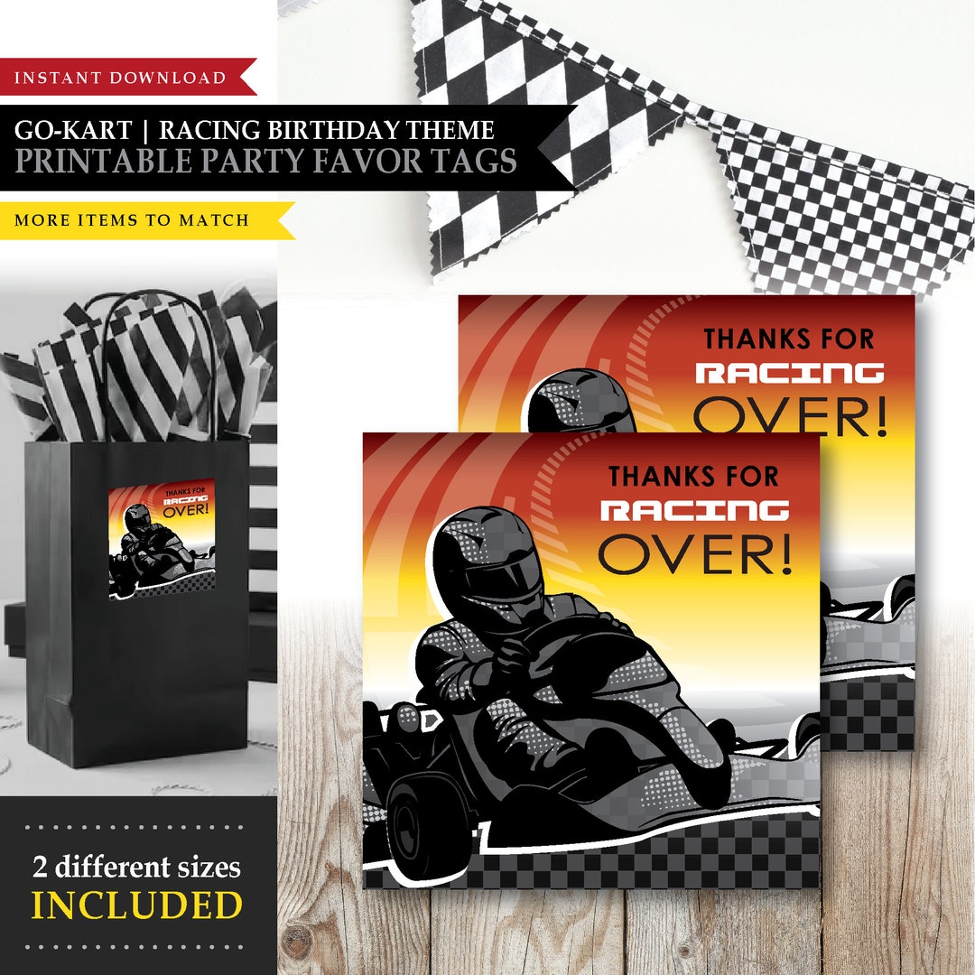 Go-kart 'indoor Race' Theme *printable Party Favor Tags* Guest Gifts ...