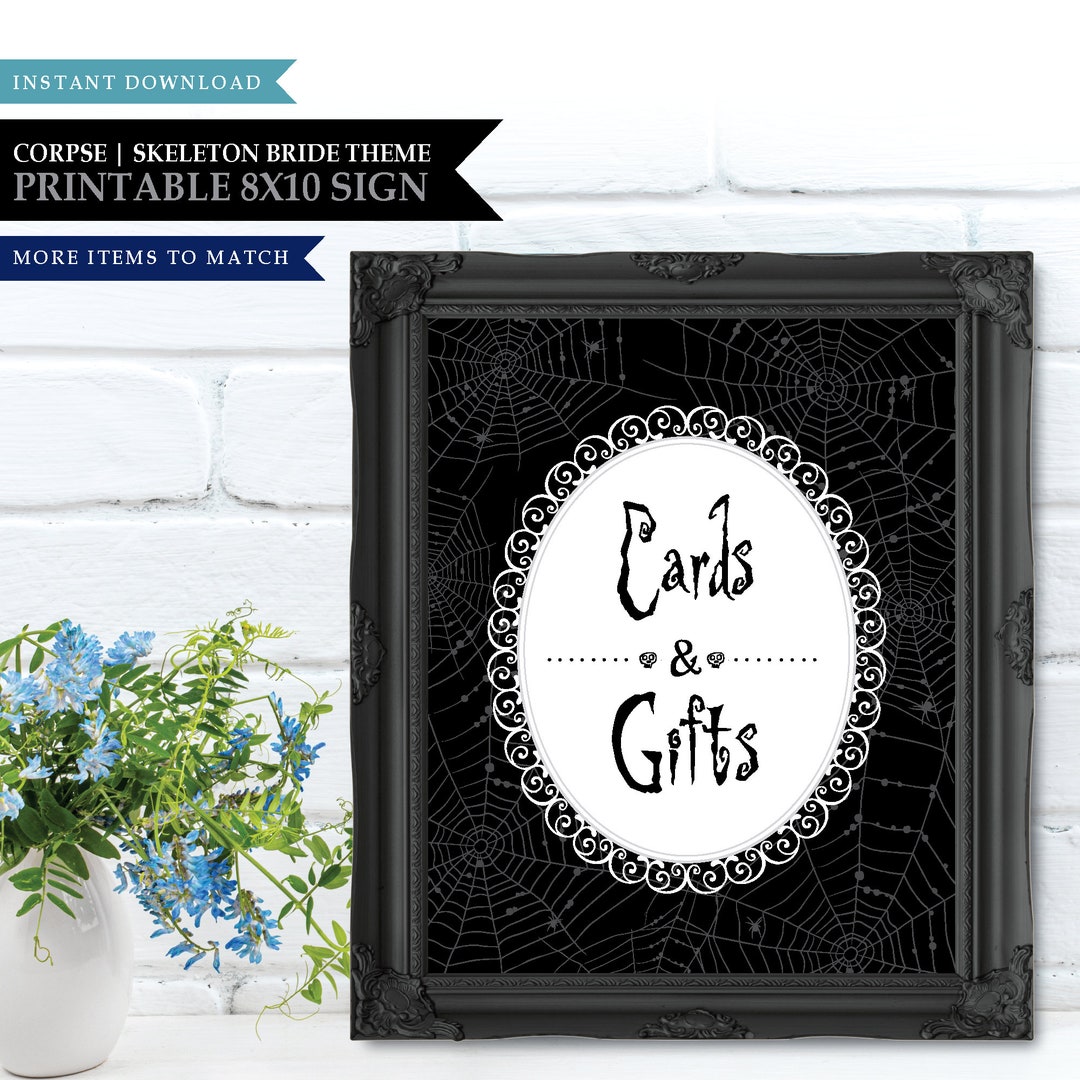 Corpse *skeleton Bride* Theme / Printable Cards & Gifts Sign / Wedding ...