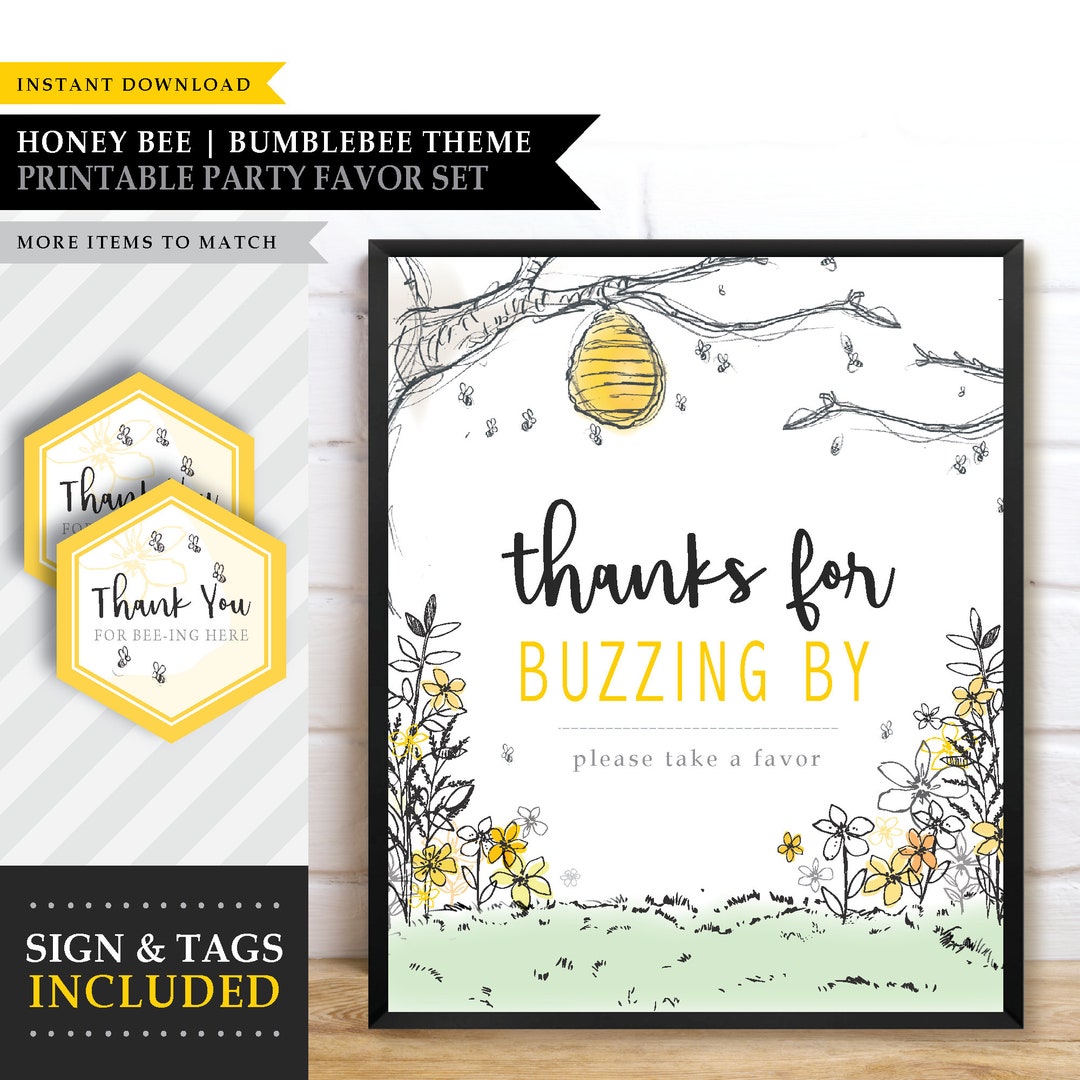 Bee 'honey Bee Tree' Theme printable Party Favor Sign Favor Tags ...