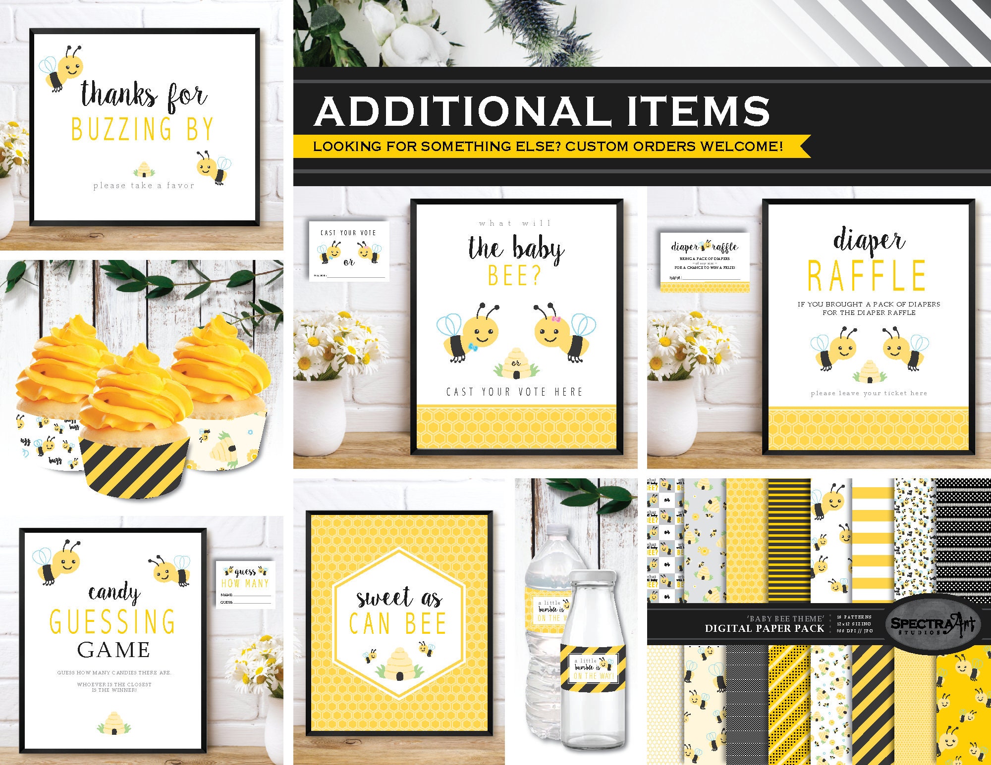 Baby 'little Bumblebee' Theme *printable Diaper Raffle Ticket* Raffle ...