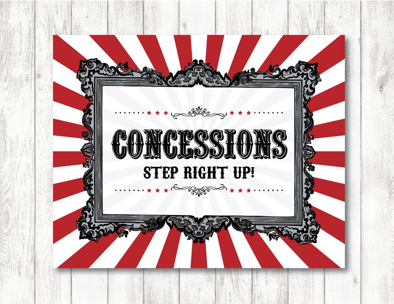 Circus 'dark Carnival' Theme printable Snack Sign - Etsy UK
