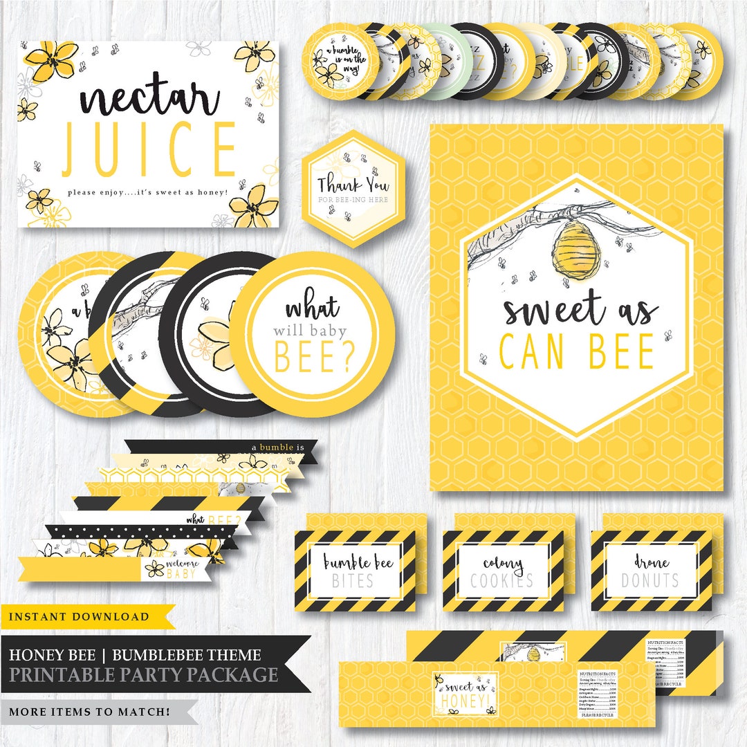 Bee 'honey Bee Tree' Theme *printable Baby Shower Party Package ...