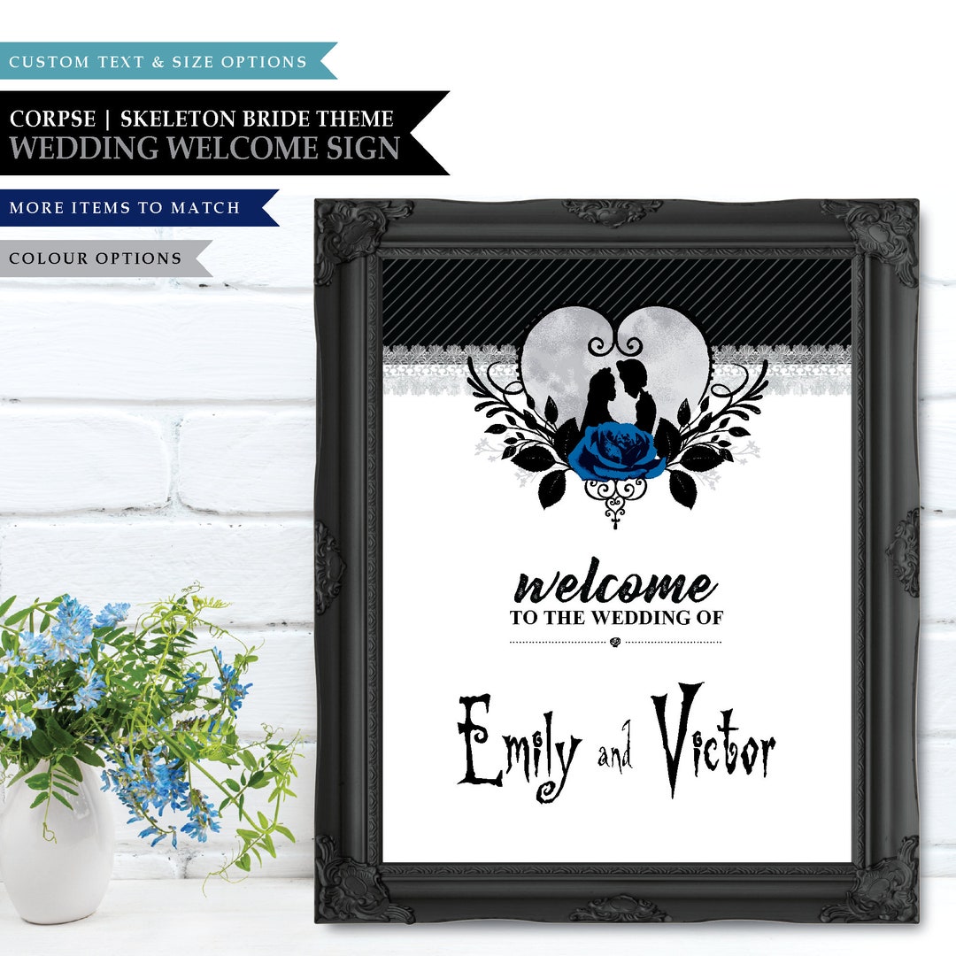 Corpse *skeleton Bride* Theme / Printable Wedding Welcome Sign ...