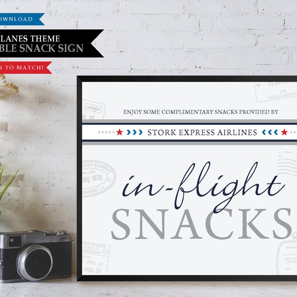 In Flight Snack Sign - Etsy