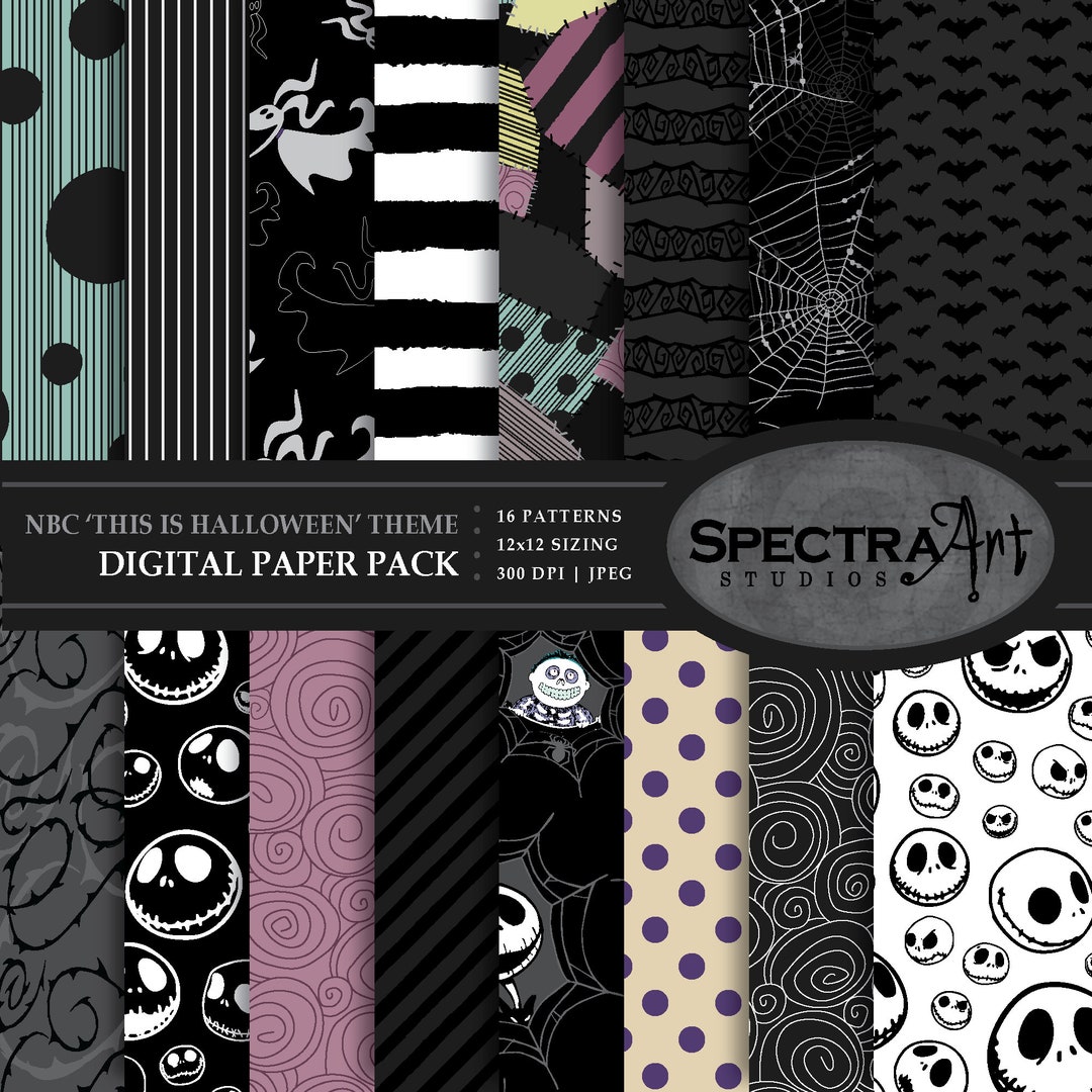Nightmare *halloween Pale* Theme Digital Paper Pack | Printable ...