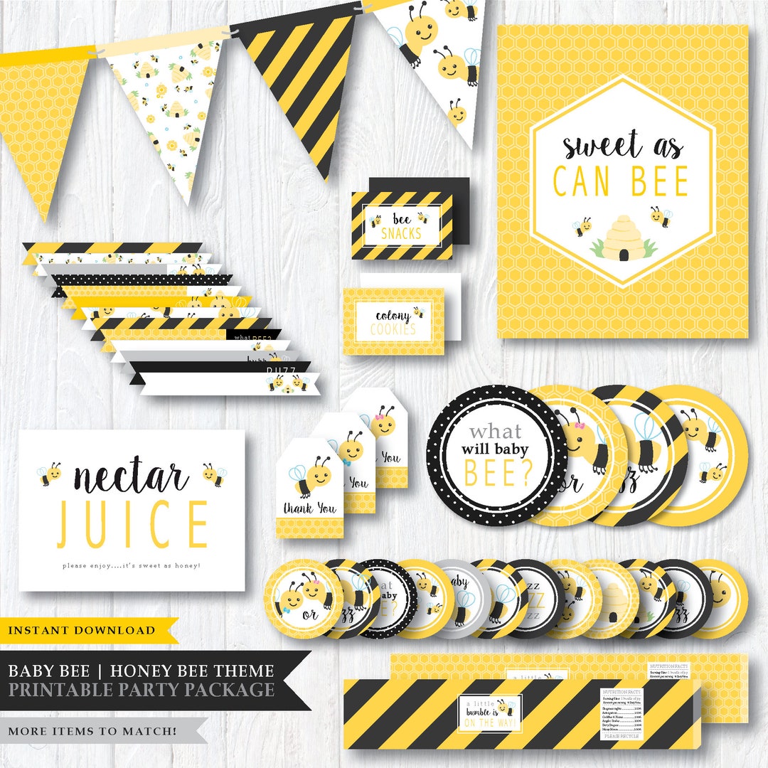 Baby 'little Bumblebee' Theme *printable Baby Shower Party Package ...