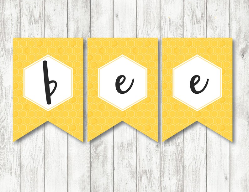 Bee 'honey Bee Tree' Theme printable Banner Flags | Etsy