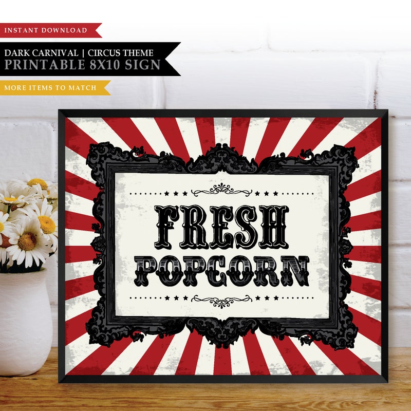 Popcorn Sign - Etsy