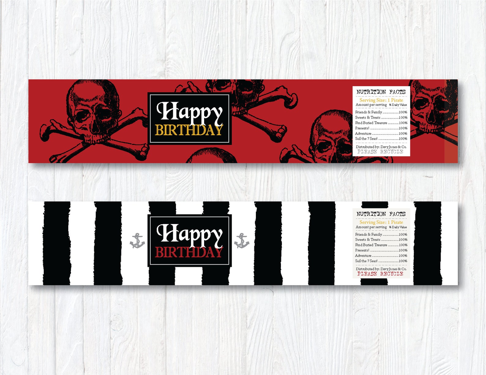 Pirate 'AHOY Matey' Theme printable Birthday Bottle - Etsy