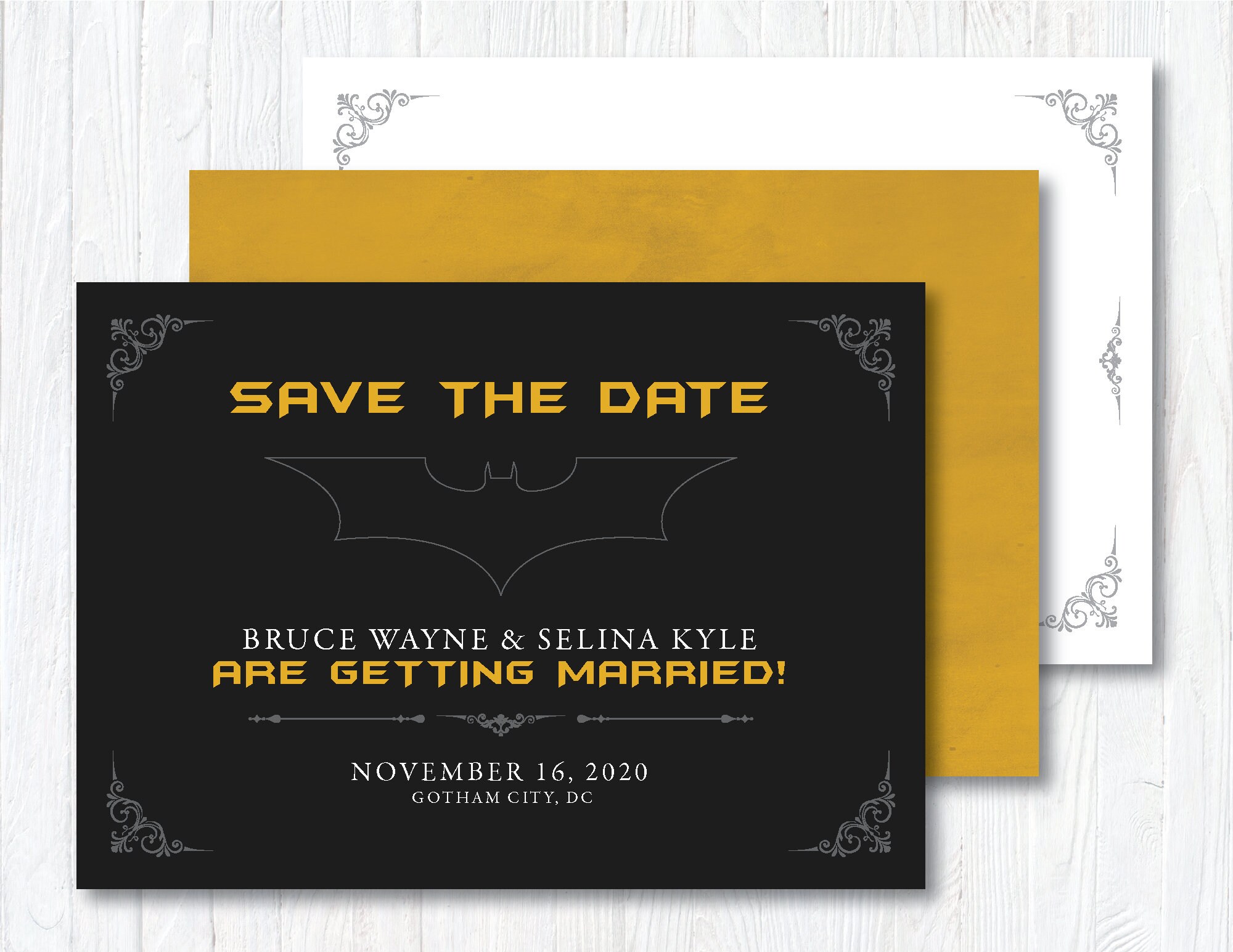 Fandom 'Batman' Theme Printable Wedding Invitation | Etsy