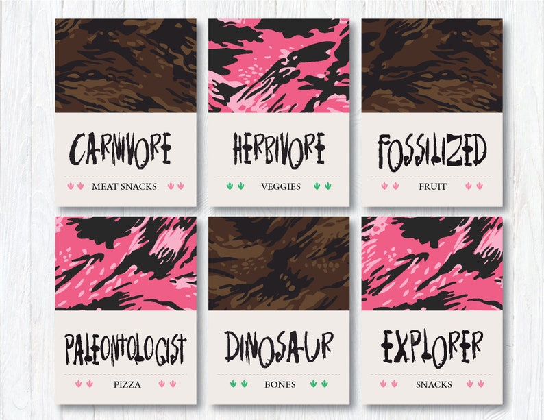 Dinosaur 'pink Camo' Dino Theme printable Birthday - Etsy