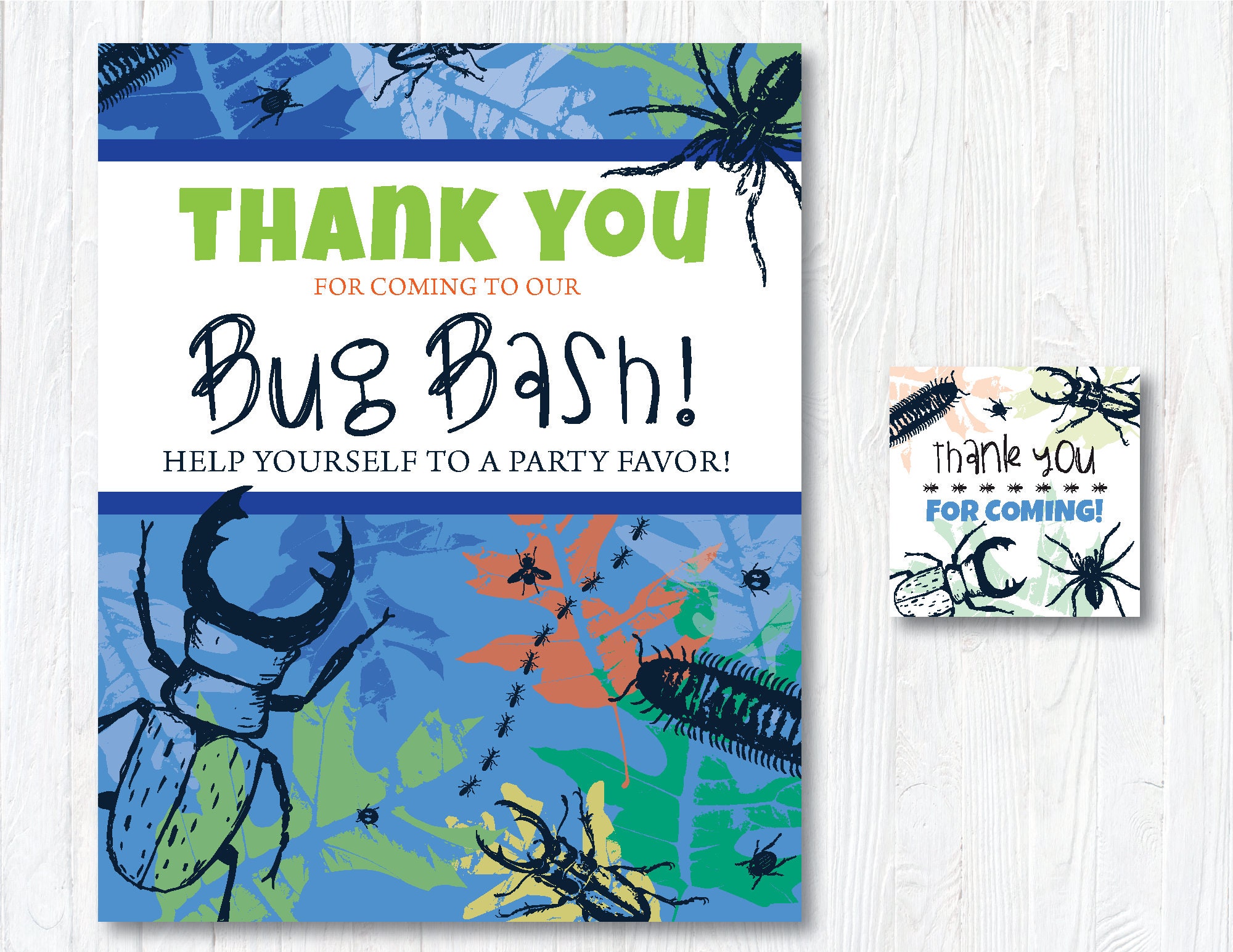 Insect 'bug Bash Blue' Theme *printable Birthday Party Package* Food ...