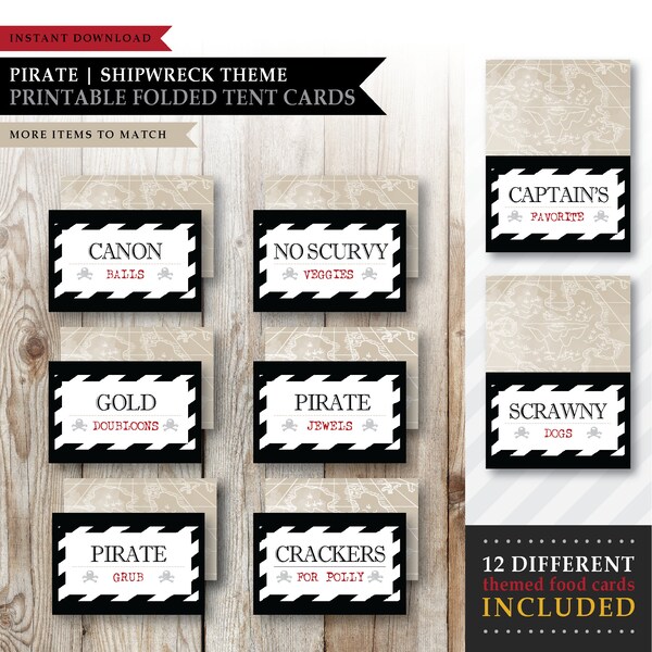 Pirate Food Cards - Etsy
