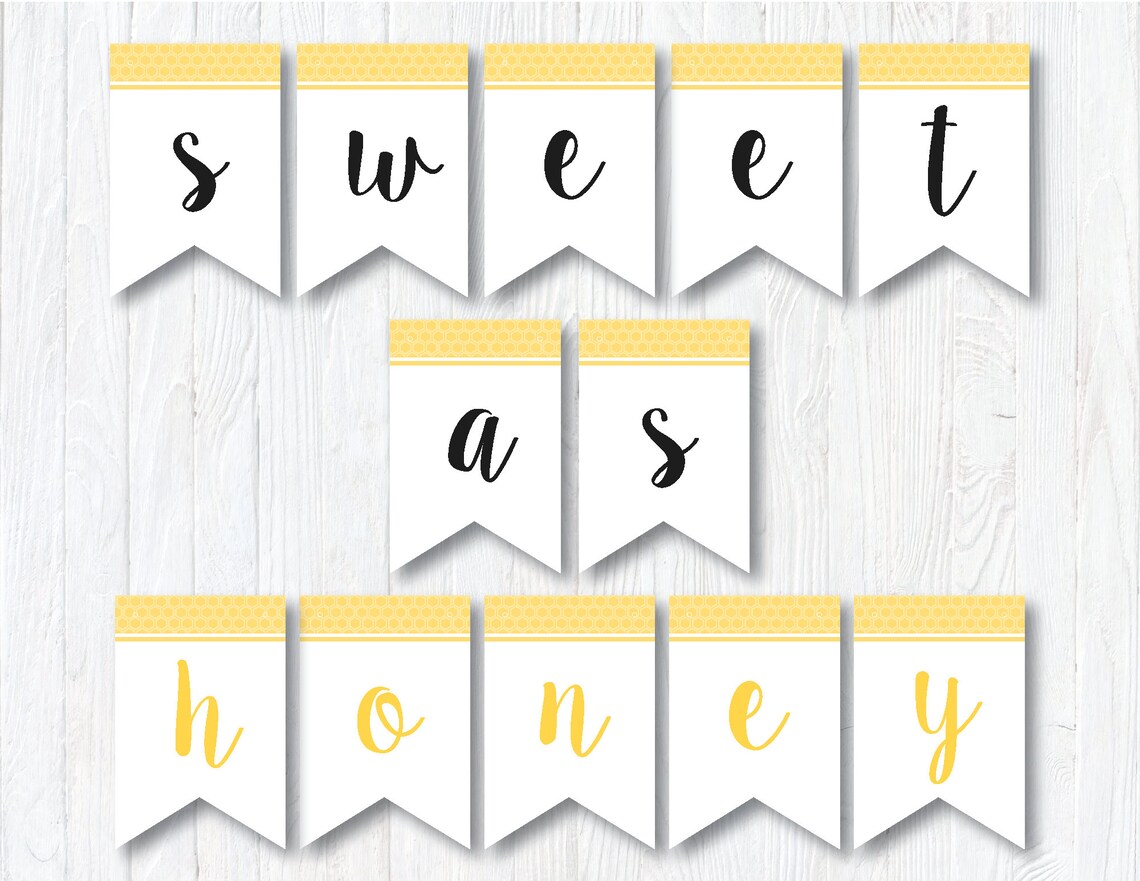 Bee 'baby Bee' Theme printable Sweet as Honey Banner - Etsy