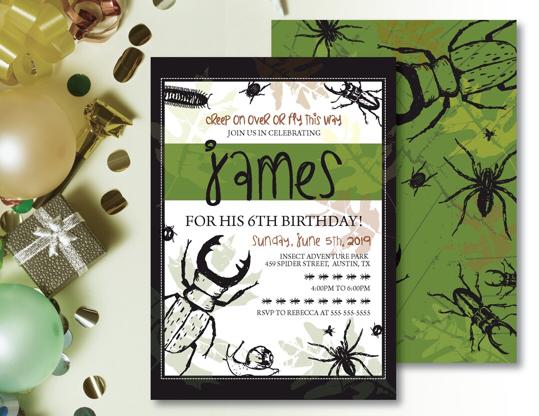 Insect 'creepy Crawlers' Theme printable Birthday - Etsy