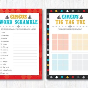 Carnival 'circus Clown' Theme *printable Birthday Party Game Cards ...