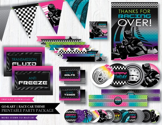 Go-kart 'indoor Race' Theme printable Race Car Party - Etsy