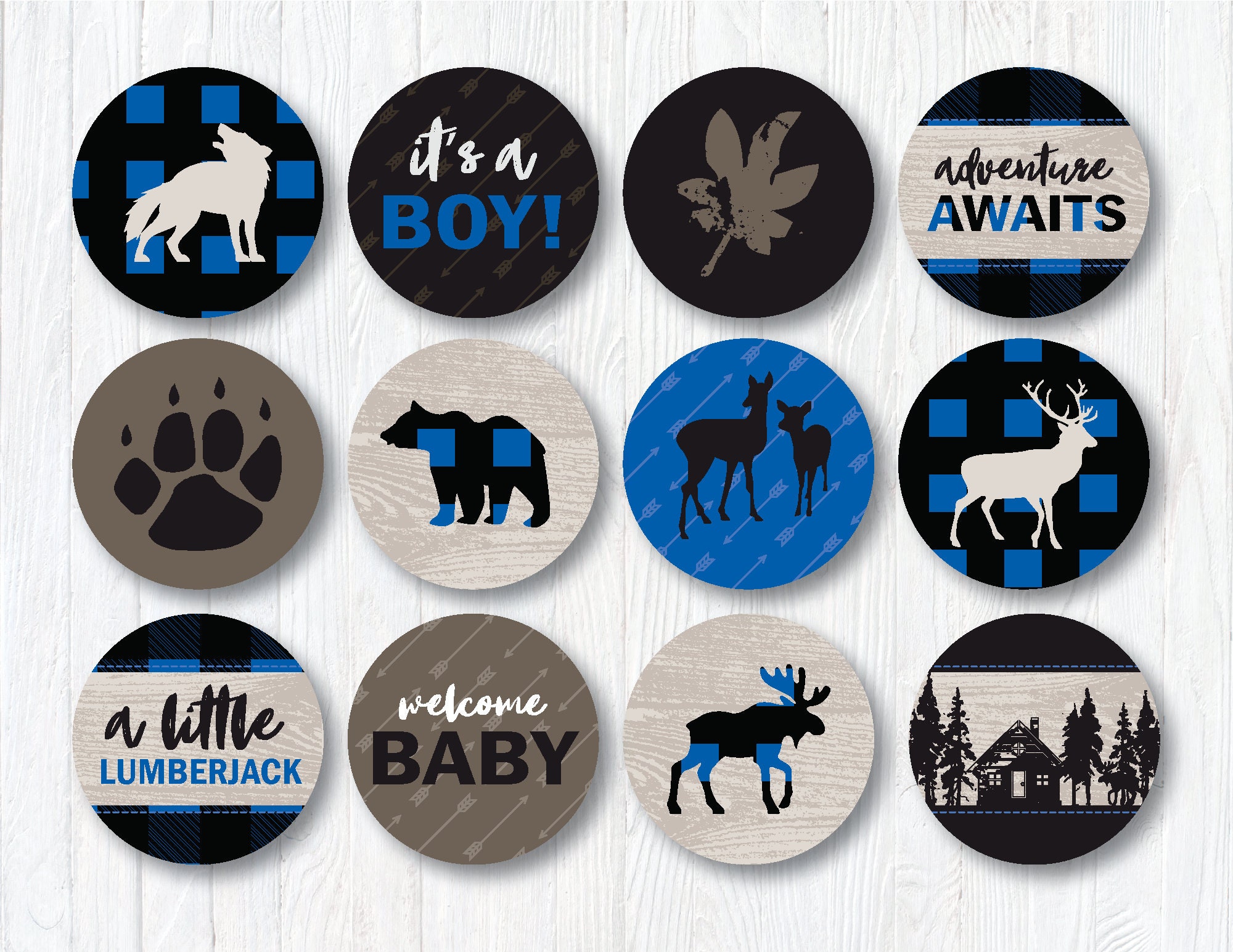 Lumberjack 'blue Flannel' Theme printable Baby Shower - Etsy