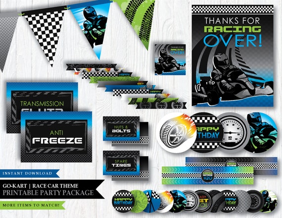 Go-kart 'indoor Race' Theme printable Race Car Party | Etsy