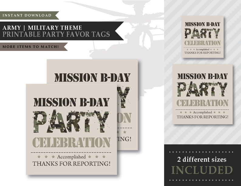 Army 'military Men' Green Theme printable Party Favor - Etsy