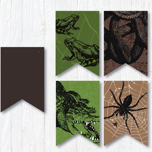 Reptile 'hop Crawl Slither' Theme *printable Happy Birthday Banner ...