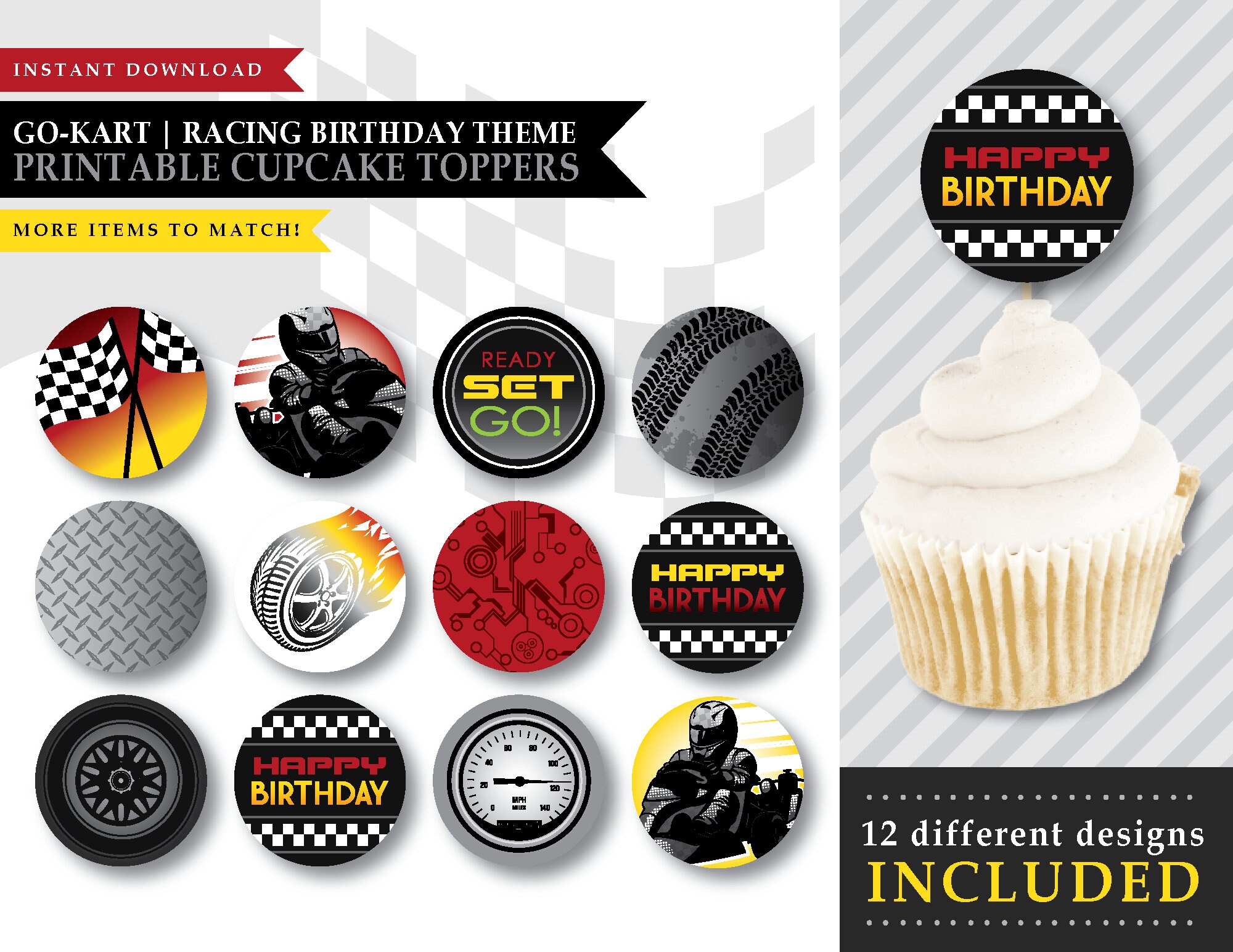 Party Supplies Go-Kart 'Indoor Race' Theme *Printable Be Fast or Last ...