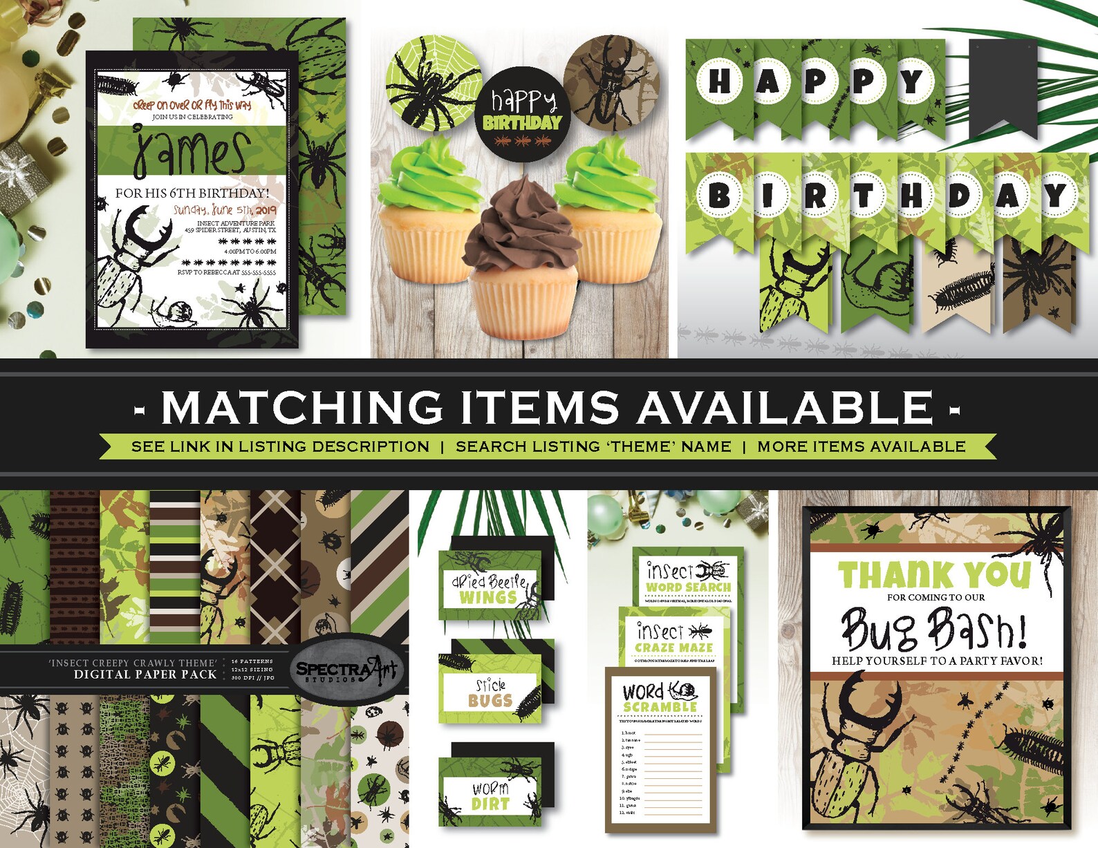 Insect 'creepy Crawlers' Theme *printable Kids Party Game Cards* Bug ...