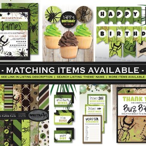 Insect 'creepy Crawlers' Theme printable Kids Party Game Cards Bug Bash ...