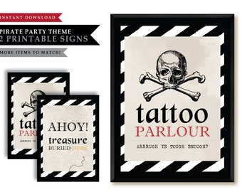 Pirate 'AHOY Matey' Theme printable Party Favor Sign | Etsy