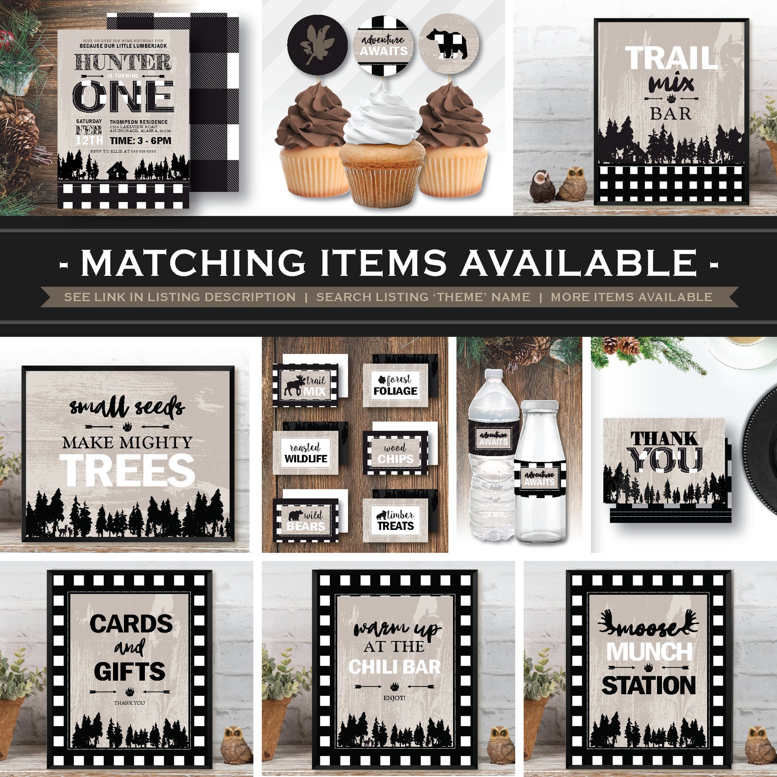 Lumberjack 'white Flannel' Theme *printable Moose Munch Station Sign ...