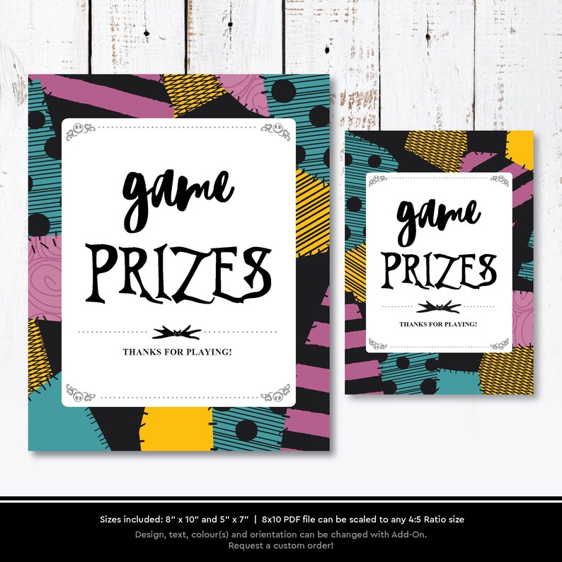 Nightmare *skellington Love* Printable Game Prize Sign | Party Favors ...