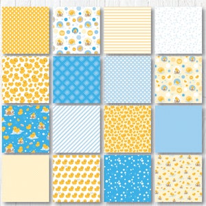 Duck *yellow Ducky* Theme Digital Paper Pack | Printable Scrapbook ...