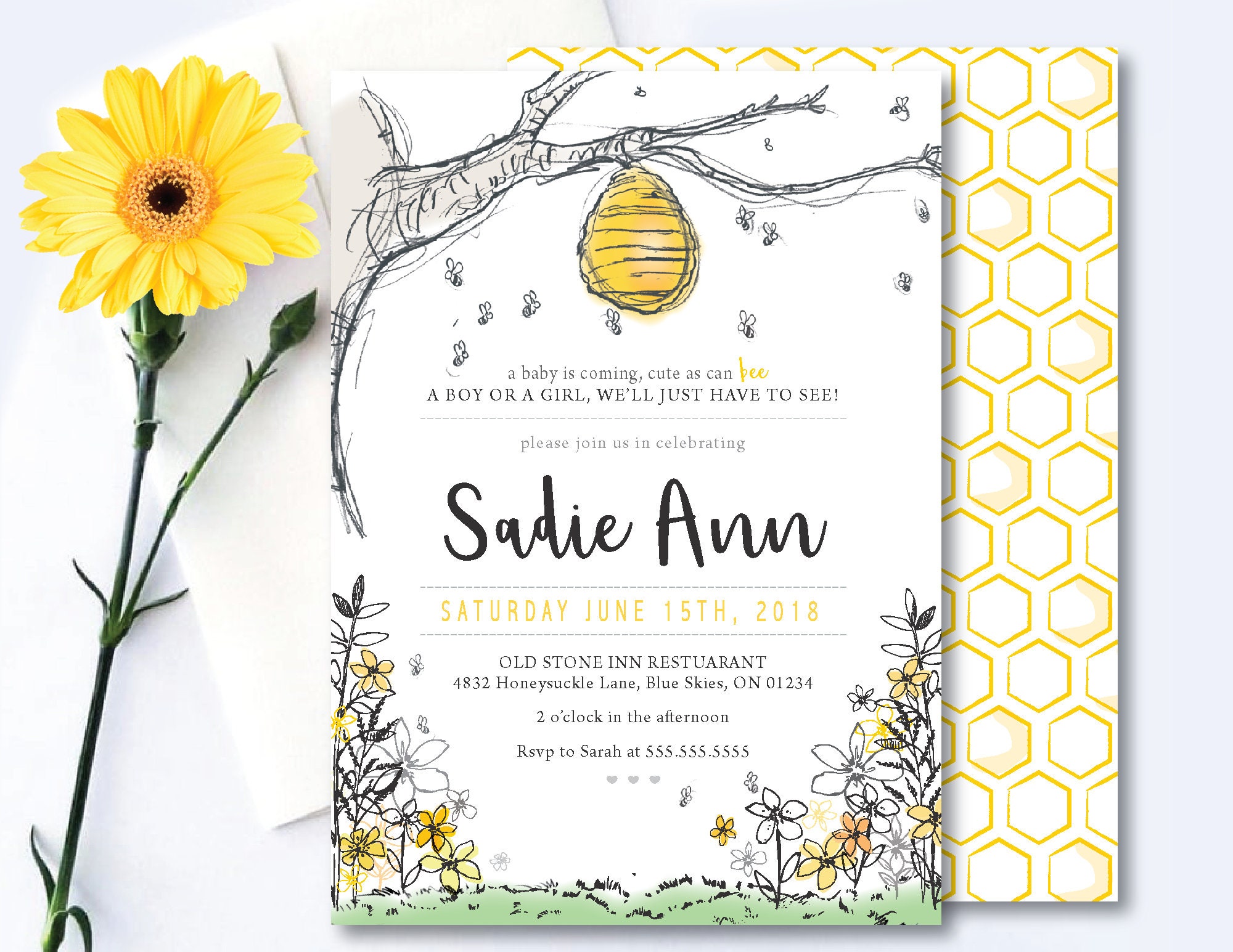 Bee 'honey Bee Tree' Theme printable Baby Shower - Etsy
