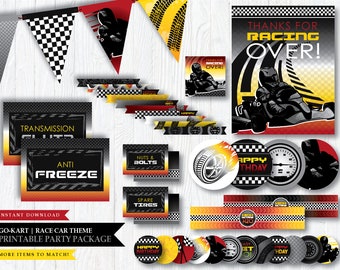 Go-kart 'indoor Race' Theme printable Race Car Party | Etsy
