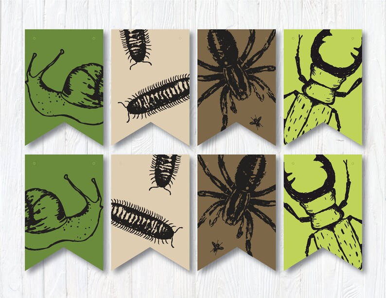 Insect 'creepy Crawlers' Theme *printable Happy Birthday Banner* Bug ...
