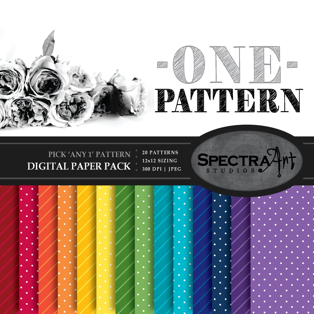 Choose '1 Print' Pattern printable Digital Party Paper Pack DIY ...