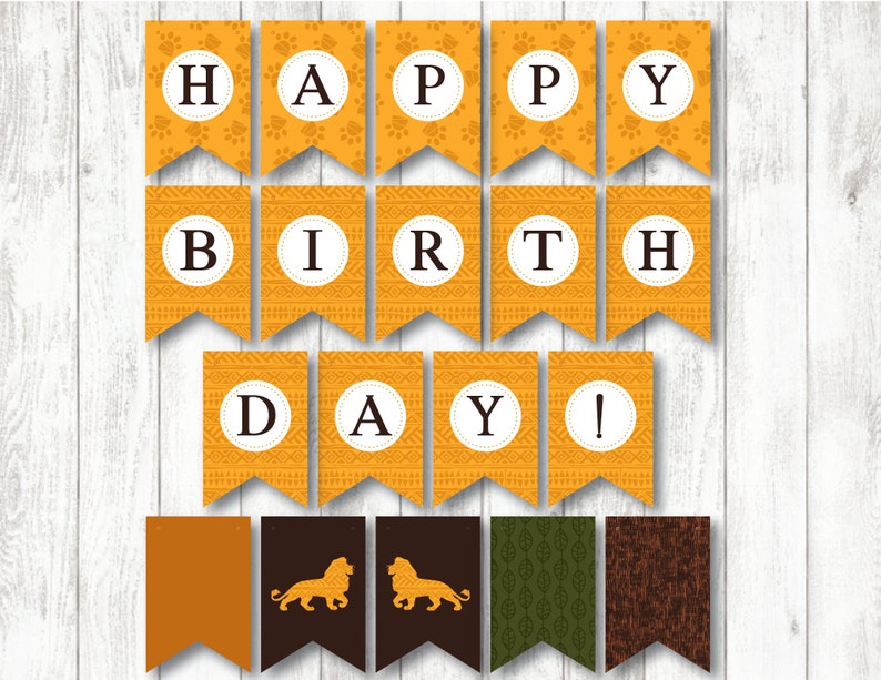 Lion 'King Of The Jungle' Theme Printable Happy | Etsy