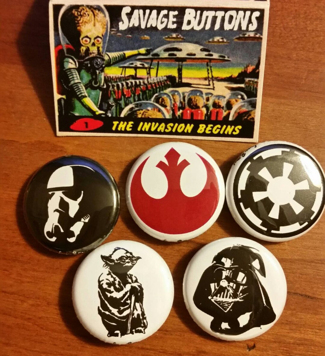 Star Wars Button Set of 5 1 Inch Buttons Jedi Skywalker - Etsy