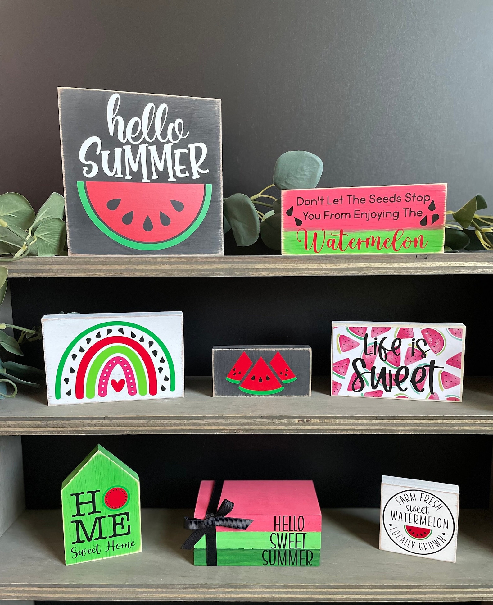 Watermelons, Watermelon Decor, Tiered Tray Decor, Shelf Sitter ...