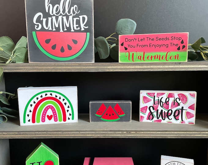 Watermelons, Watermelon Decor, Tiered Tray Decor, Shelf Sitter ...