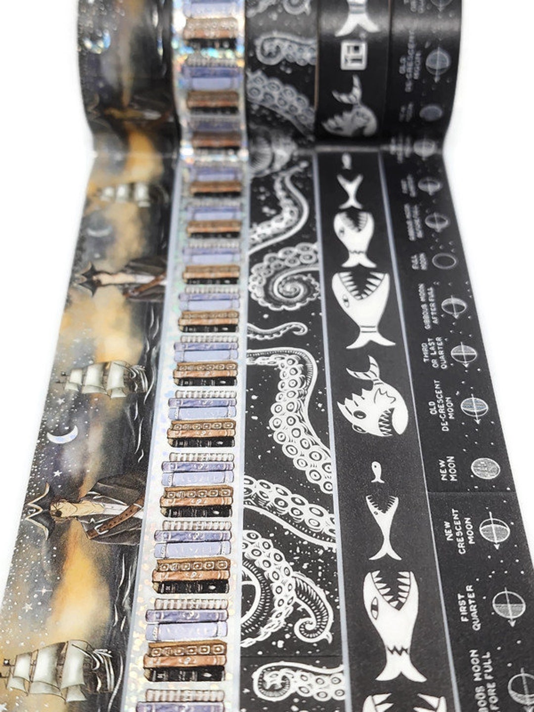 SAMPLE SIZE Pirates, Books, Octopus, Piranha, Phases of the Moon Washi ...