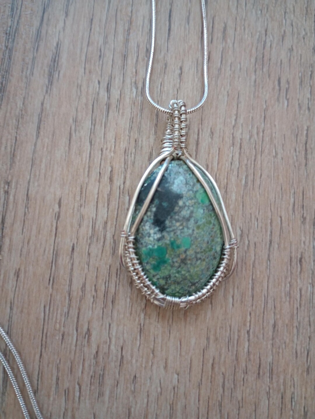 Rare Variscite Stone Wirewrap Necklace - Etsy