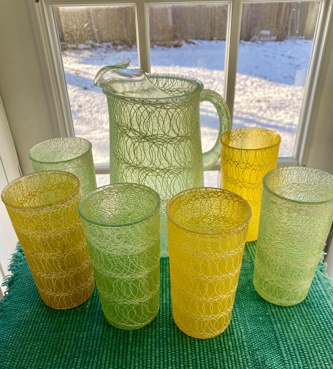 Mid Century Modern Pitcher and Glass Set - Etsy