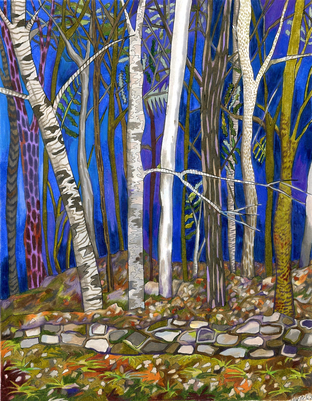 Birch Trees Original Fine Art Print - Etsy