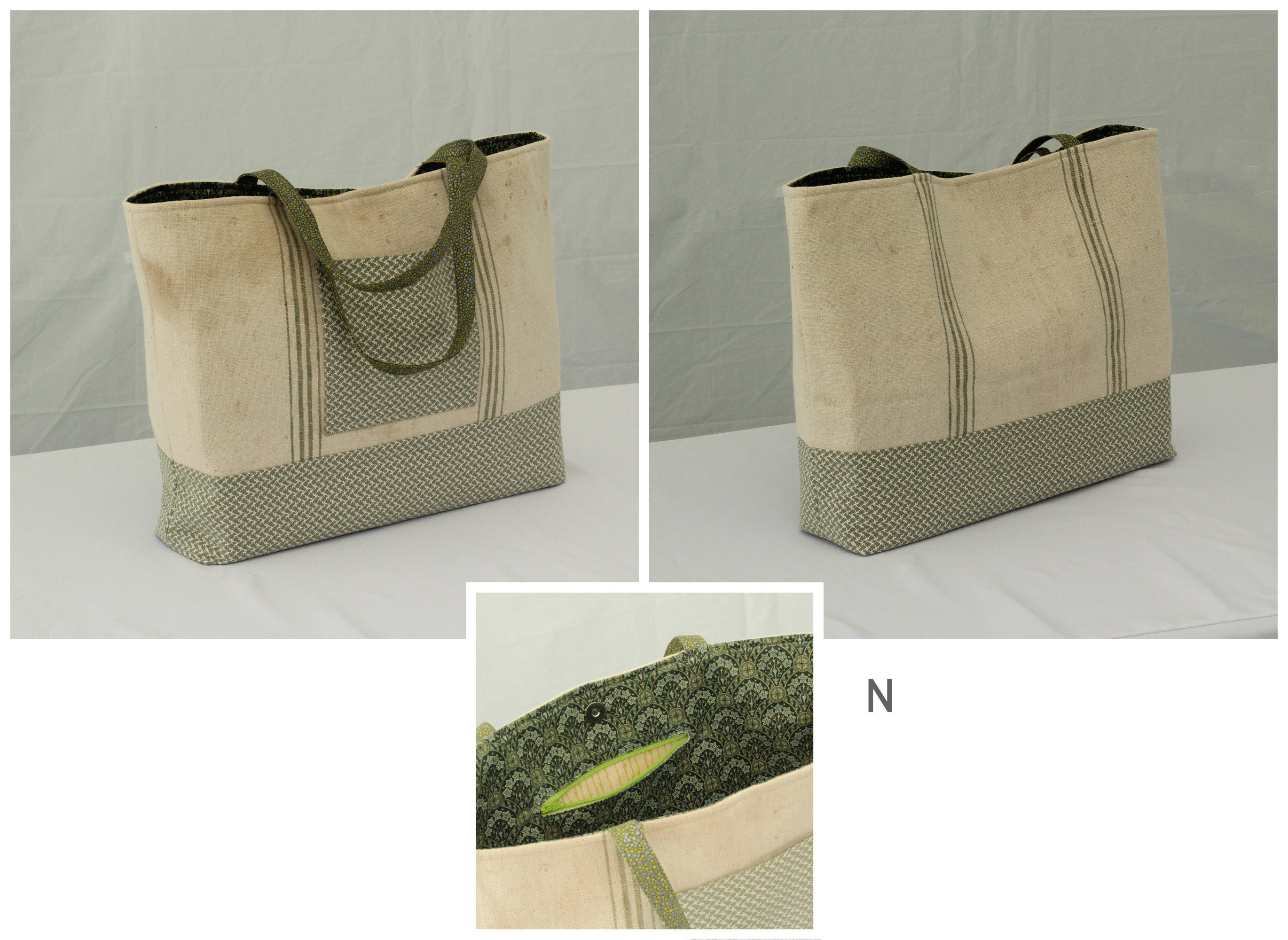 Vintage Feed Sack TOTE BAG - Large, Padded Grocery Tote, Market Tote - Etsy
