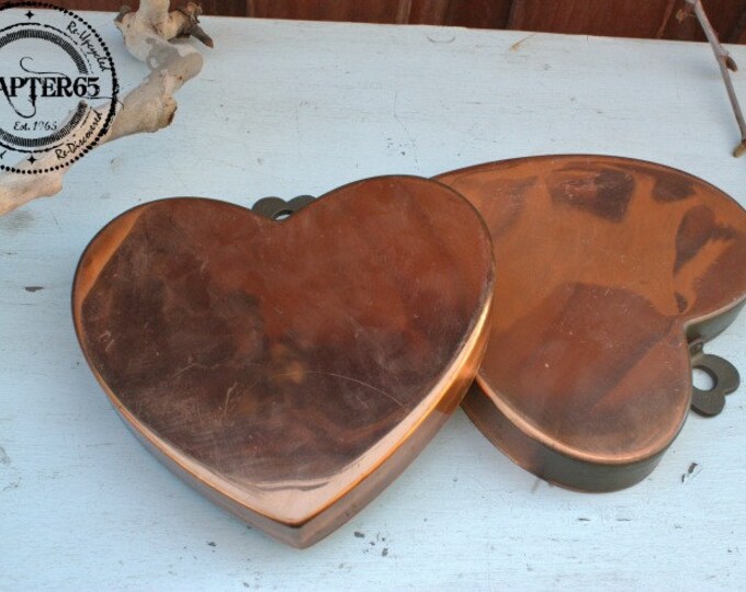 Vintage Copper Heart Shaped Cake Pan Heart Mold Baking Pan Wall Decor ...