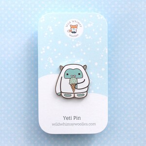 Yeti Enamel Pin. Yeti Eating Ice Cream. Yeti Gift. Christmas Pin ...