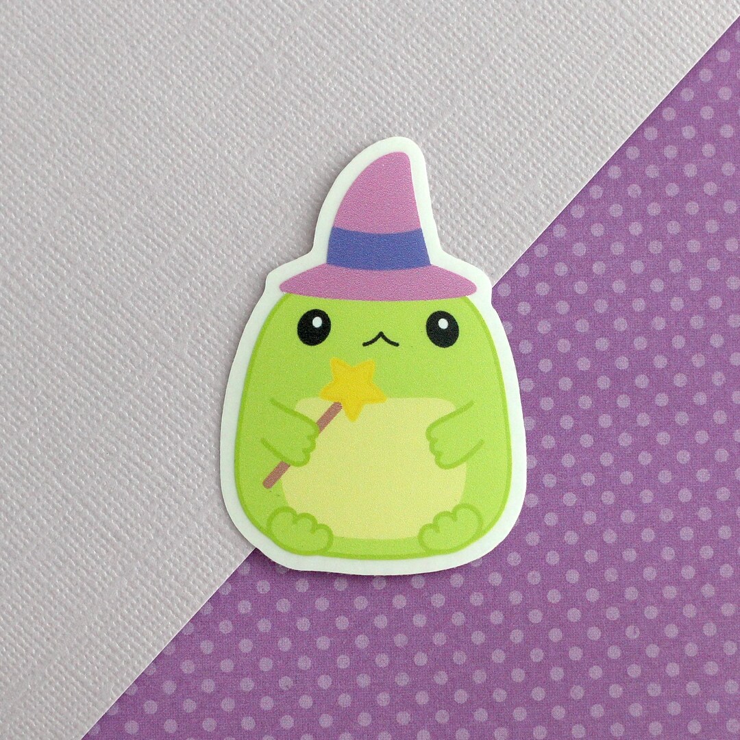 Toad Witch Clear Vinyl Sticker - Magical Green Frog Decal. Halloween ...
