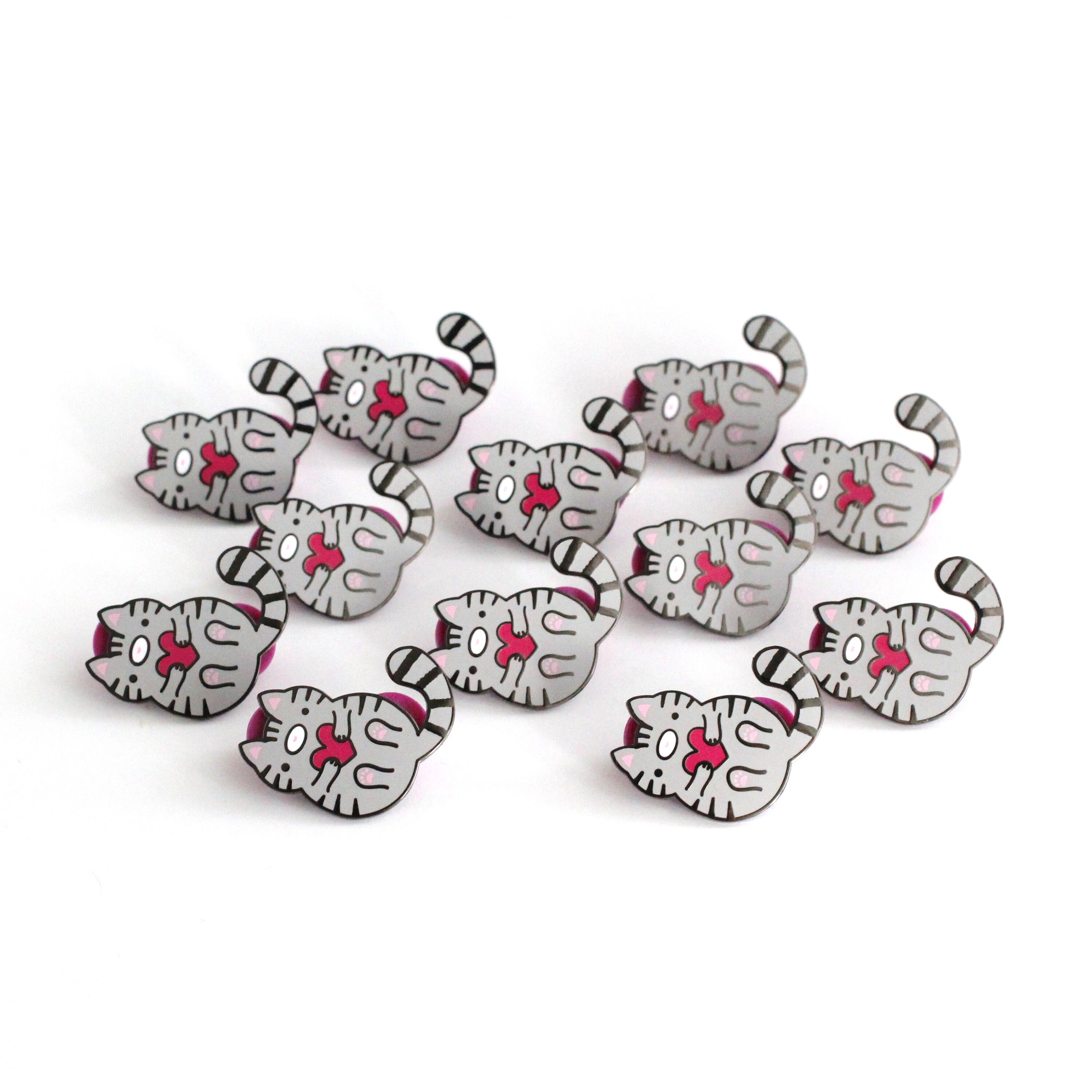 Grey Cat Enamel Pin. Hard Enamel Pin. Cute Cat Gift. Cute - Etsy