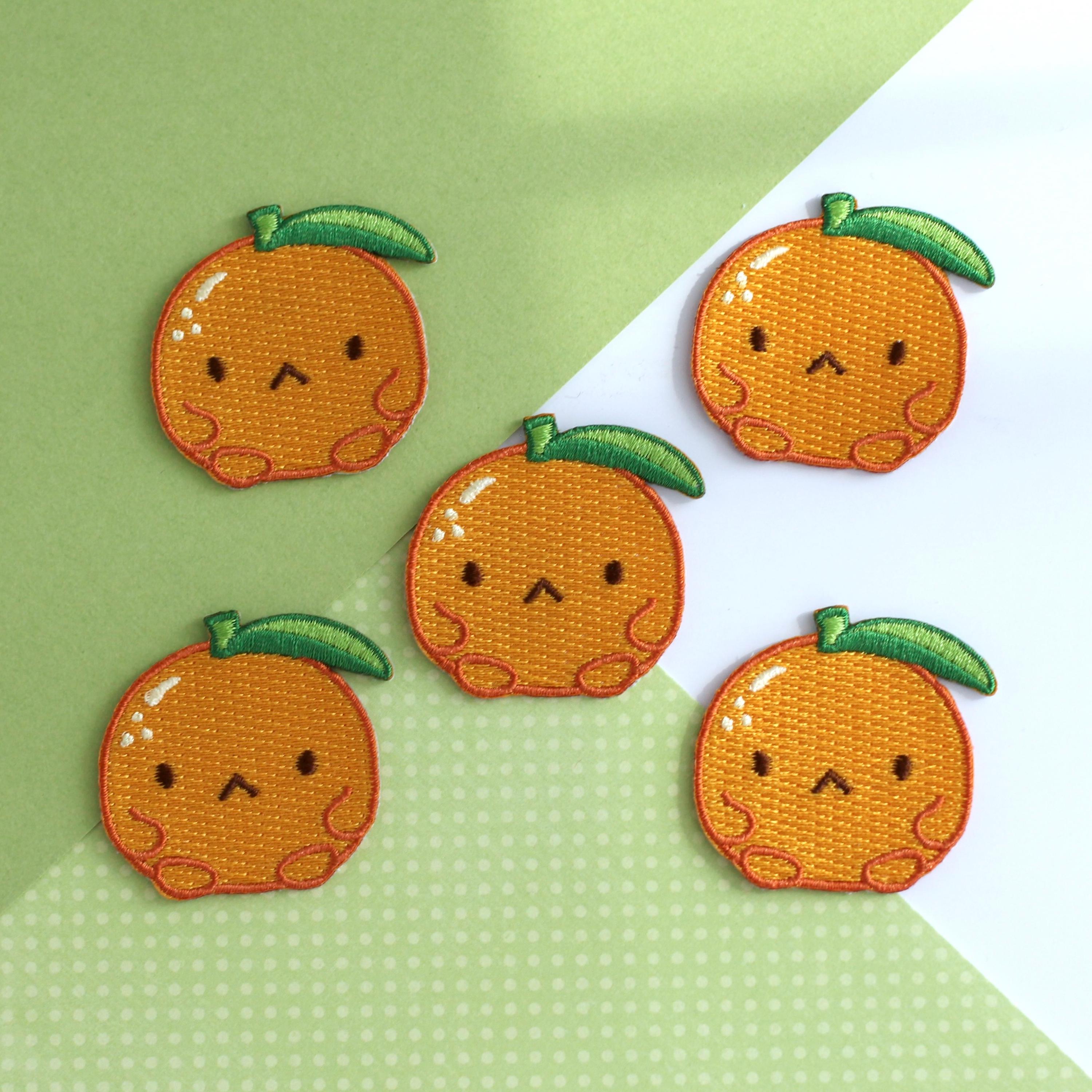 Grumpy Clementine Embroidered Iron on Patch. Orange Fruit Patch. Citrus ...